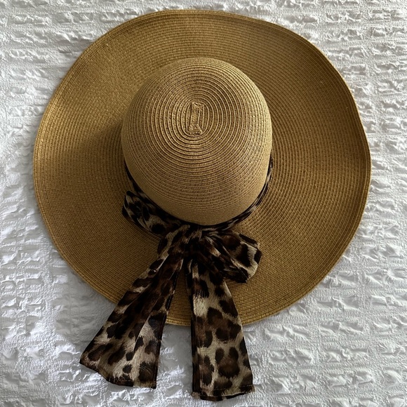 Sun n Sand | Accessories | Leopard Ribbon Beach Hat | Poshmark